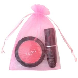 Tojwi 50pcs Organza Bags-Mix Color 3.54''x4.33''(9x11cm) Satin Drawstring Organza Pouch Wedding Party Favor Gift Bag Jewelry Watch Bags