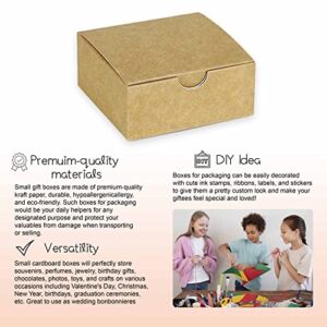 WonderPack Paper Small Shipping Boxes - Kraft Paper Cardboard Boxes for Business Supplies - Craft Gift Box 2,7х2,7x1,2 Inches 12 Pack