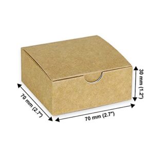 WonderPack Paper Small Shipping Boxes - Kraft Paper Cardboard Boxes for Business Supplies - Craft Gift Box 2,7х2,7x1,2 Inches 12 Pack