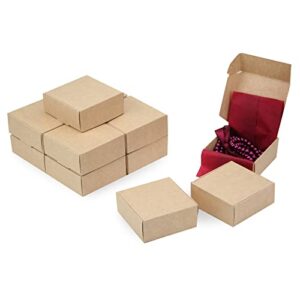 WonderPack Paper Small Shipping Boxes - Kraft Paper Cardboard Boxes for Business Supplies - Craft Gift Box 2,7х2,7x1,2 Inches 12 Pack