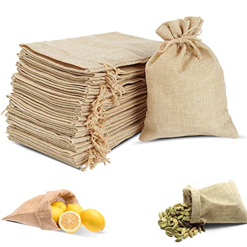 Burlap Bags with Drawstring – Pack of 25 (4 x 6 Inch) Burlap Sacks Perfect for Jewelry, Party, Wedding Favors, Christmas, Coffee and DIY Craft