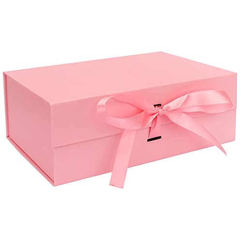 Younik Luxury Gift Box 10.2x7x3.2 Pink Gift Packaging for Graduation, Birthday, Anniversaries, Wedding, Baby Shower, Father's Day Present. Groomsmen Bridesmaid Box…