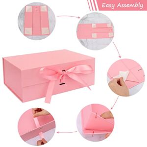 Younik Luxury Gift Box 10.2x7x3.2 Pink Gift Packaging for Graduation, Birthday, Anniversaries, Wedding, Baby Shower, Father's Day Present. Groomsmen Bridesmaid Box…