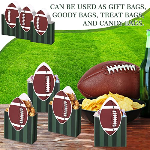 24 Pcs Sport Ball Party Treat Boxes Basketball Baseball Football Theme Party Gift Bags Candy Snack Bags Cardboard Boxes for Sports Themed Party Decoration Supplies (Football)