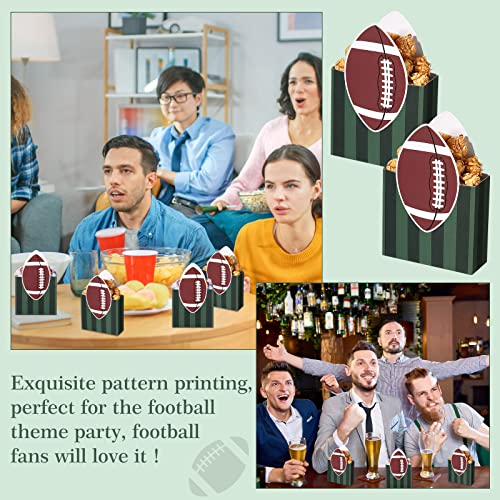 24 Pcs Sport Ball Party Treat Boxes Basketball Baseball Football Theme Party Gift Bags Candy Snack Bags Cardboard Boxes for Sports Themed Party Decoration Supplies (Football)