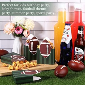 24 Pcs Sport Ball Party Treat Boxes Basketball Baseball Football Theme Party Gift Bags Candy Snack Bags Cardboard Boxes for Sports Themed Party Decoration Supplies (Football)