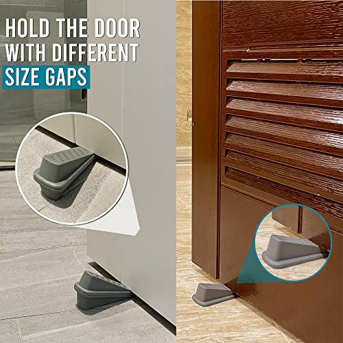 HOYAHH Door Wedge Stopper Door Stops for Floor-Door Stop Wedge Rubber Door Stop Pack of 6 Door Stopper Wedge(Grey) Easy Solution for Hotel Home Office Residential Commercial Use