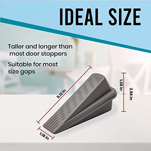 HOYAHH Door Wedge Stopper Door Stops for Floor-Door Stop Wedge Rubber Door Stop Pack of 6 Door Stopper Wedge(Grey) Easy Solution for Hotel Home Office Residential Commercial Use