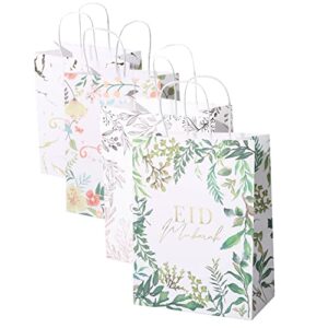 12 pcs eid mubarak paper gift bags ramadan medium treat box for eid party, muslim party, eid decoration, eid gift wrapping (20.7cm x 11.5cm x 27.7cm)