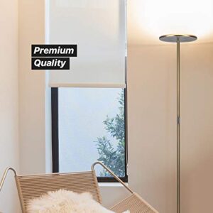 Brightech Sky Flux Dimmable LED Floor Lamp – Super Bright Floor Lamp for Living Room and Offices – Torchiere Standing Lamp with 3 Light Options, Tall Lamp for Bedroom Reading and More - Brass