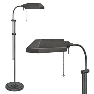 kira home prescott 58″ adjustable standing pharmacy floor lamp, brushed pewter finish, includes 6w led bulb (60w eq.) energy efficient, eco-friendly