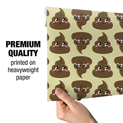 GRAPHICS & MORE Cute Poop Pattern Gift Wrap Wrapping Paper Rolls