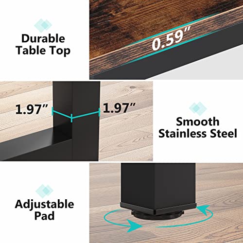 Tribesigns Conference Table, 6FT Meeting Seminar Table Rectangular Meeting Room Table, 70.8L x 31.5W x 29.5H, Rustic Brown/Black