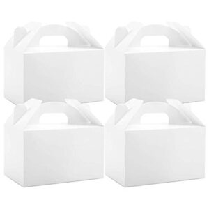 moretoes 48 pack white treat boxes gable boxes party favor boxes paper gift boxes for birthday party shower 6 x 3.5 x 3.5 inches