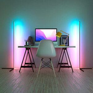 led floor lamp – tall rgb floor lamp corner light – dimmable corner lighting rgb lamp – color changing led corner lamp – modern led lamp for bedroom or living room – corner floor lamp for bedroom