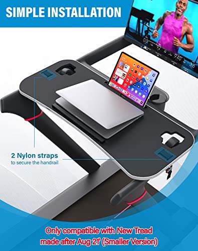 New Tread Laptop Tray, Treadmill Desk Tray, Upgrade 36" Treadmill Laptop Holder, Ergonomic Treadmill Laptop Desk with Protective Guard & Tablet Holder for Phone, Exercise Workstation, Easy Mount Tray