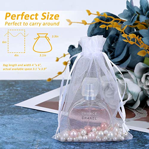 Angooni 200PCS Sheer Organza Gift Bags Wedding Favor Bags with Drawstring, 4x6 Inch Jewelry Pouches Party Festival Candy Bags(10 Colors)