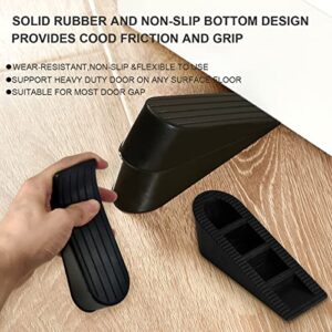 Big Door Stopper Heavy Duty Wedge -Rubber Door Stoppers for Bottom of Door - Security Bar Door Stops for Concrete, Tile and Carpet Floors (2 Pack)