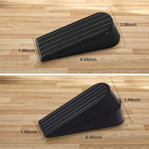 Big Door Stopper Heavy Duty Wedge -Rubber Door Stoppers for Bottom of Door - Security Bar Door Stops for Concrete, Tile and Carpet Floors (2 Pack)