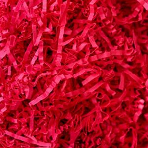 MagicWater Supply Soft & Thin Cut Crinkle Paper Shred Filler (1/2 LB) for Gift Wrapping & Basket Filling - Red