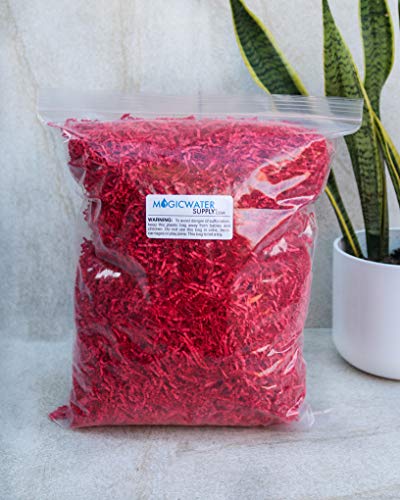 MagicWater Supply Soft & Thin Cut Crinkle Paper Shred Filler (1/2 LB) for Gift Wrapping & Basket Filling - Red