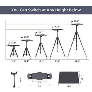 Facilife Projector Tripod Stand, Laptop Tripod Stand, Outdoor Projector Stand Adjustable Tall from 17.6 to 51.4 Inches, Multi-Purpose Portable Projector Stand Laptop Floor Stand for Laptop, DJ