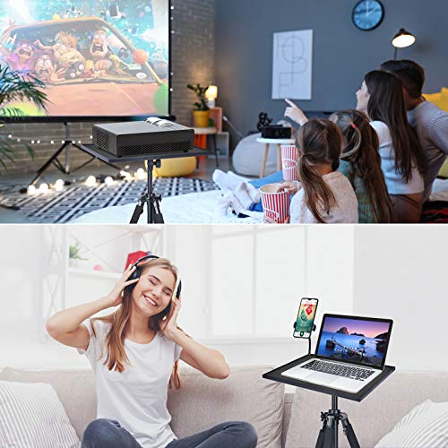 Facilife Projector Tripod Stand, Laptop Tripod Stand, Outdoor Projector Stand Adjustable Tall from 17.6 to 51.4 Inches, Multi-Purpose Portable Projector Stand Laptop Floor Stand for Laptop, DJ