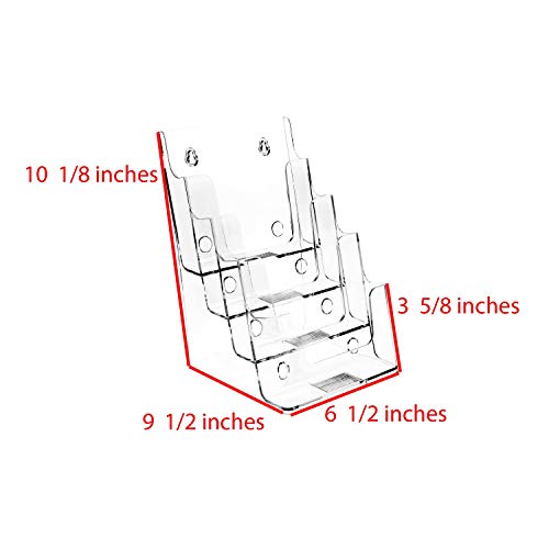 Dazzling Displays Clear Acrylic 4-Tier Brochure Holder for 6"W x 9"H - Half-Page Material (1)