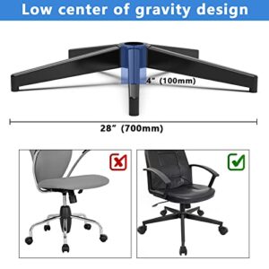 Gaming Chair Base Replacement with Gloves- Heavy Duty Desk Chair Base Replacement 2200lbs - 28'' Office Chair Bottom Replacement - Universal Caster and Gas Cylinder Size