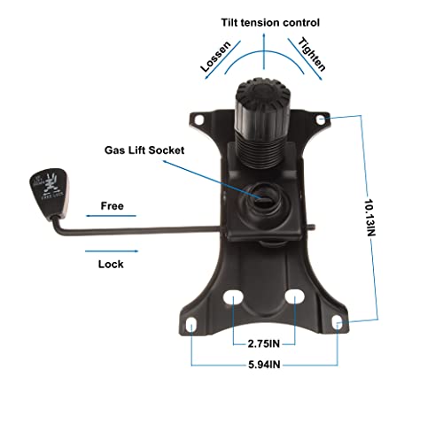 Sedmoon Office Chair Tilt Mechanism Replacement, Tilt Control Mechanism 10.2"×6"(L×W)