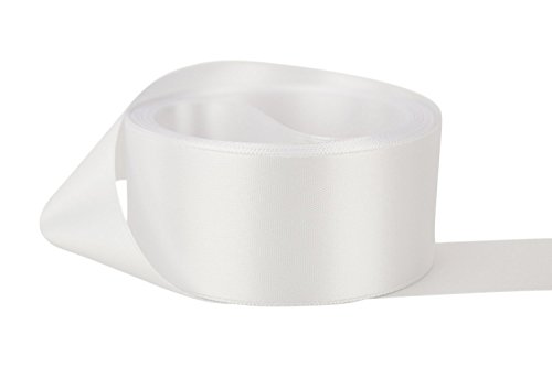 GBSTORE 1 1/2 inch 25 Yards White Satin Ribbon Perfect for Wedding, Gift Wrapping