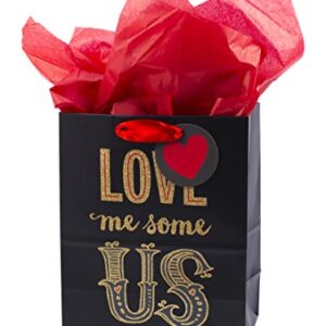 Hallmark Mahogany 9" Medium Gift Bag with Tissue Paper (Love Me Some Us) for Anniversary, Valentines Day and More