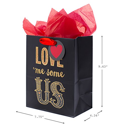 Hallmark Mahogany 9" Medium Gift Bag with Tissue Paper (Love Me Some Us) for Anniversary, Valentines Day and More