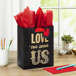 Hallmark Mahogany 9" Medium Gift Bag with Tissue Paper (Love Me Some Us) for Anniversary, Valentines Day and More