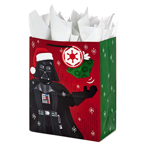 Hallmark 13" Large Star Wars Gift Bag with Tissue Paper (Darth Vader) for Holiday and Christmas Presents