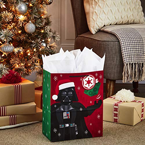 Hallmark 13" Large Star Wars Gift Bag with Tissue Paper (Darth Vader) for Holiday and Christmas Presents