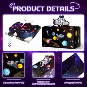 Nezyo 24 Pcs Space Party Favor Gift Boxes Galaxy Treat Boxes Solar System Gable Boxes Cardboard Gift Wrap Boxes Candy Goody Boxes for Space Theme Party Supplies Kids Birthday Gifts(Space,Cute Style)