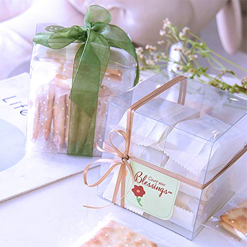 Coobbar Clear Candy Gift Box,12 Pack Clear PVC Plastic Boxes Gift Boxes for Party Favors, Wedding, Birthday Presents, Candy, Cupcakes, Jewelry,Christmas Gift Packing (6 x 6 x 6 Inches)