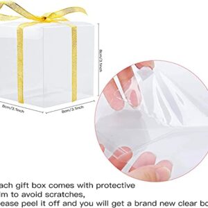 Coobbar Clear Candy Gift Box,12 Pack Clear PVC Plastic Boxes Gift Boxes for Party Favors, Wedding, Birthday Presents, Candy, Cupcakes, Jewelry,Christmas Gift Packing (6 x 6 x 6 Inches)