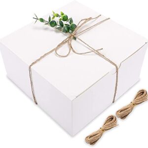 Moretoes White Gift Boxes 12 Pack 8x8x4 Inch, Paper Gift Box with Lids for Wedding Present, Bridesmaid Proposal Gift, Graduation, Holidays, Birthday Party Favor, Engagements and Valentine's Day