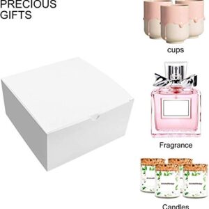 Moretoes White Gift Boxes 12 Pack 8x8x4 Inch, Paper Gift Box with Lids for Wedding Present, Bridesmaid Proposal Gift, Graduation, Holidays, Birthday Party Favor, Engagements and Valentine's Day