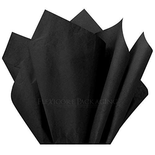 Flexicore Packaging | Gift Wrap Tissue Paper | Size: 15x20 | Acid Free (Black, 100 Sheets)