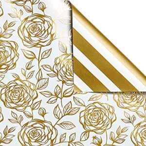 American Greetings Reversible Wedding Wrapping Paper, Bridal Designs (4 Rolls, 120 sq. ft.)