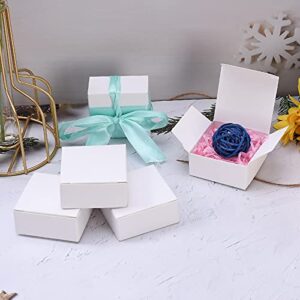 NIGNYA Tiny Gift Boxes 2.16x2.16x0.98 Inch, White Cardboard Tiny Boxes for Gifts 100PCS, Earring Jewelry Gift Boxes White Box for Wrapping Gifts, Small Paper Boxes for Presents