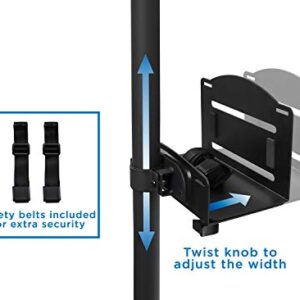 Mount-It! Rolling Computer Cart, Mobile Workstation with Tray Monitor Mount and CPU Holder, Height Adjustable and Mobile Stand for Office and Industrial Use