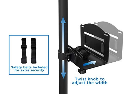 Mount-It! Rolling Computer Cart, Mobile Workstation with Tray Monitor Mount and CPU Holder, Height Adjustable and Mobile Stand for Office and Industrial Use