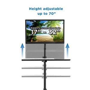 Mount-It! Rolling Computer Cart, Mobile Workstation with Tray Monitor Mount and CPU Holder, Height Adjustable and Mobile Stand for Office and Industrial Use