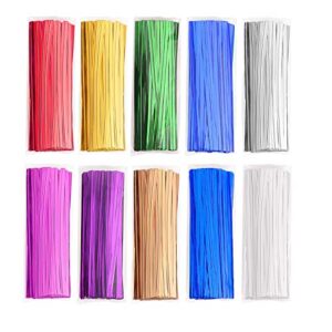 1000 pcs metallic twist ties 10 colors twist tie 4″ bread ties twist ties for bags foil twist ties bag ties colorful twist ties for party gift wrapping bags cellophane treat bags bread candy bags