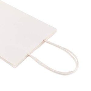 SAM WRAP Wine Bags, White Paper Bags, for Wine Spirits 5.75" x 3.25" x 13" Gift Bags, White Kraft Bags (50)