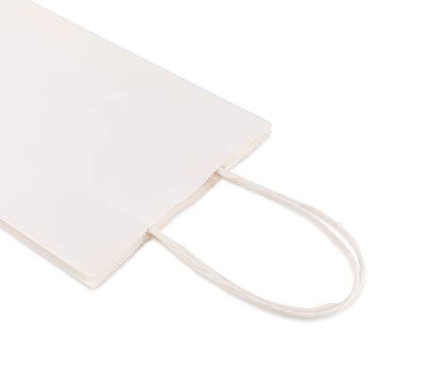 SAM WRAP Wine Bags, White Paper Bags, for Wine Spirits 5.75" x 3.25" x 13" Gift Bags, White Kraft Bags (50)